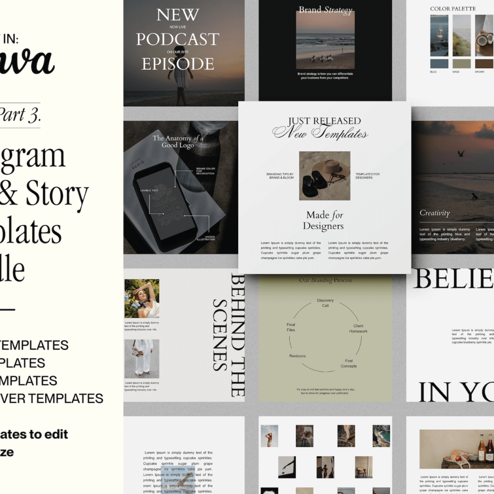 Luxury Social Media Templates Pt. 3 | Brand & Bloom
