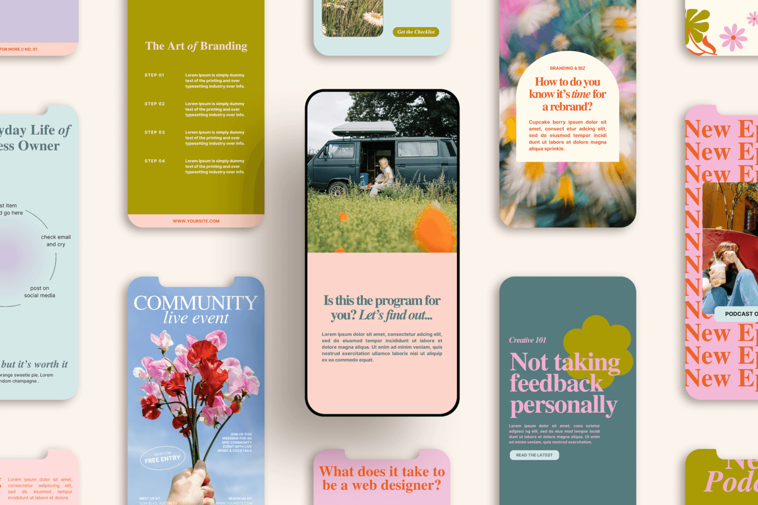 Colorful Social Media Templates | Brand & Bloom
